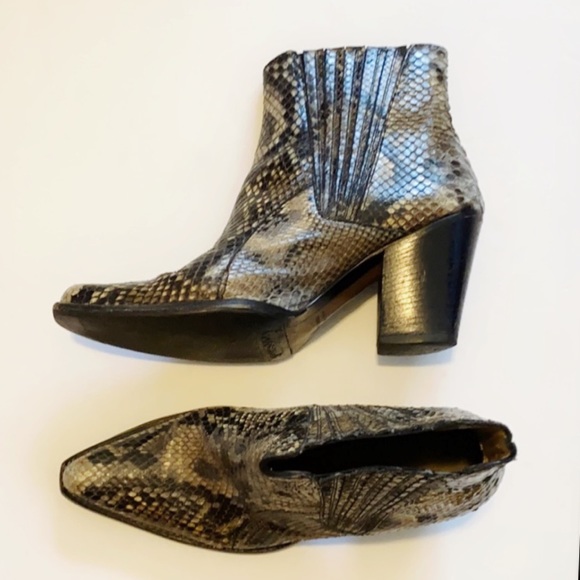Vintage | Shoes | Italian Made Snake Skin Ankle Boots | Poshmark